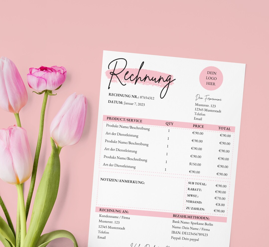 Editable INVOICE Template - Invoice Template for Small Businesses ...