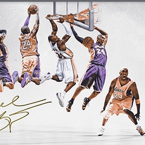 Kobe Bryant Timeline Canvas or Poster, Black Mamba Wall Art, Rolled ...