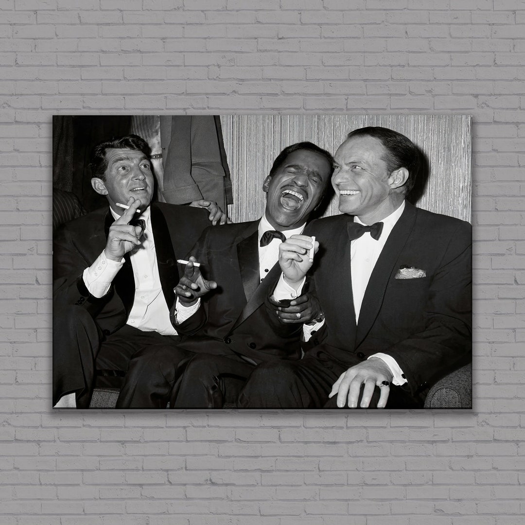 Dean Martin, Sammy Davis Jr, Frank Sinatra Laughing Famous Canvas Wall ...
