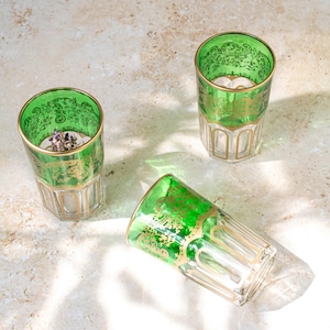 Bellar Moroccan Tea Glasses Set of 6- Green Tea Glasses Set - Hand ...
