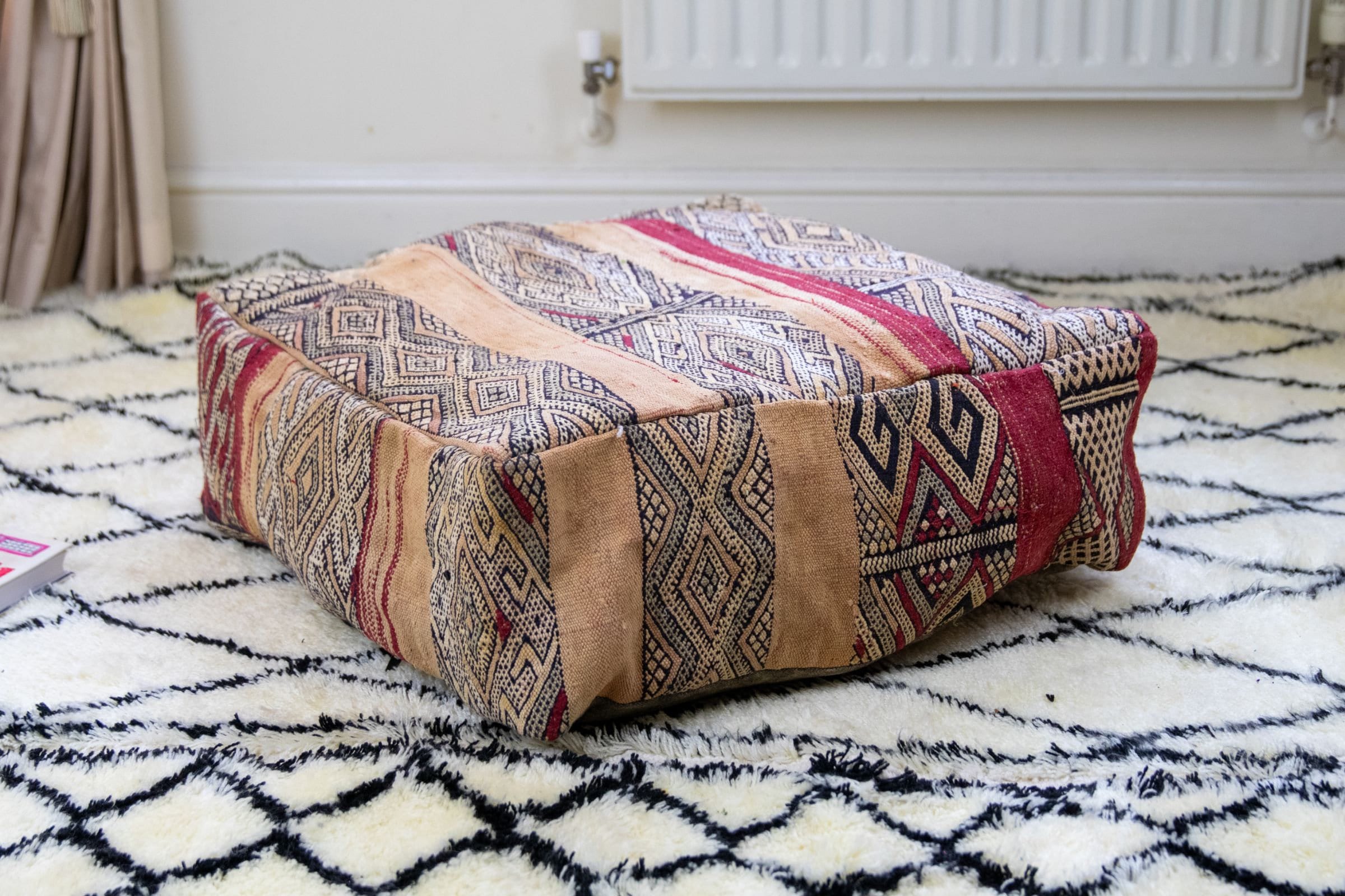 Morocco Kilim Pouf Vintage Moroccan Ottoman Outdoor Chair Pouf Yoga ...