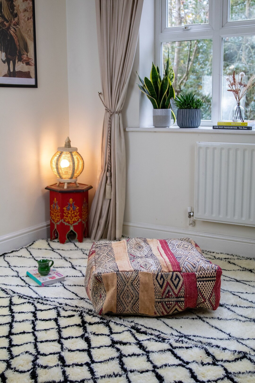 Morocco Kilim Pouf Vintage Moroccan Ottoman Outdoor Chair Pouf Yoga ...