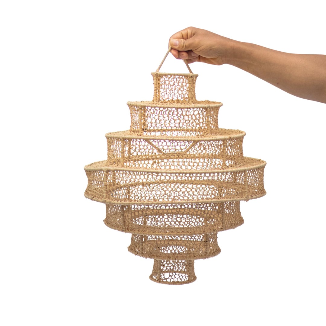 Raffia Pendant Light, Raffia Lampshade, Moroccan Handmade Raffia Lamp ...