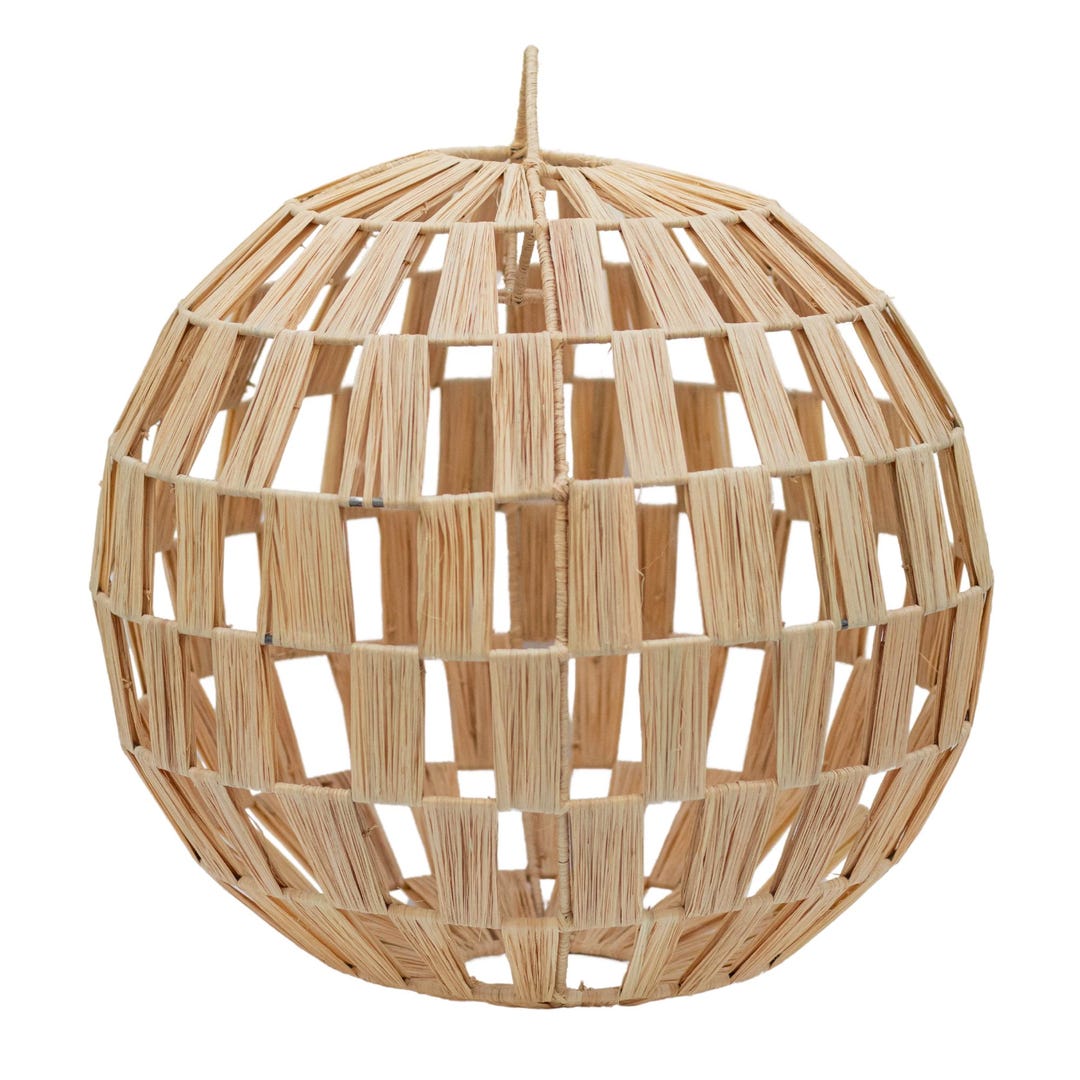 Raffia Ball Suspension Pendant Light, Raffia Lampshade, Home Decor - Etsy