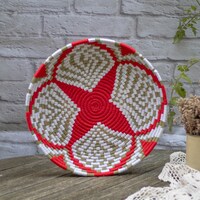 Set of 2 -moroccan Wicker Decorative Basket/colorful Vintage and ...