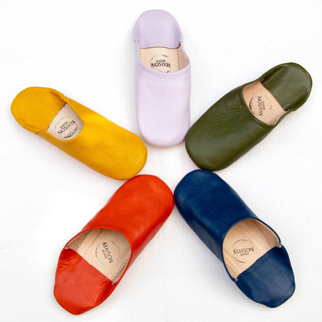 Handmade Moroccan Leather Babouche Slippers: Classic Slip-ons - Etsy