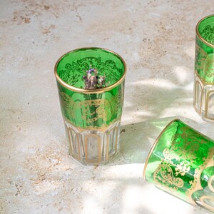 Bellar Moroccan Tea Glasses Set of 6- Green Tea Glasses Set - Hand ...