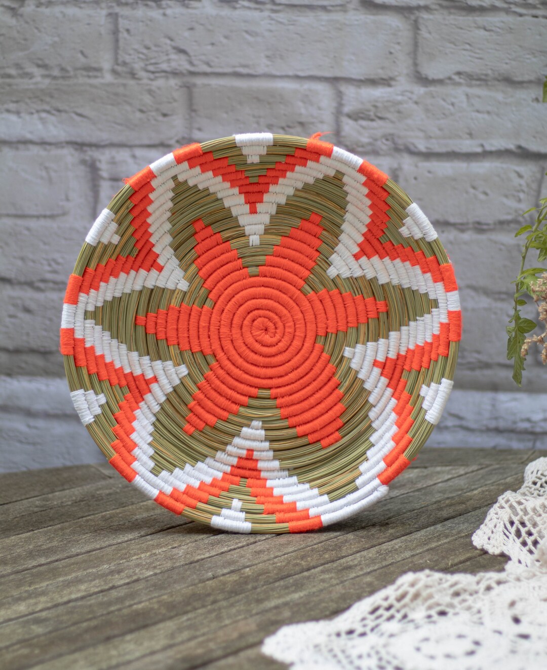 Moroccan Wool Plate for Boho Decor - Handwoven Plate by Artisans ...