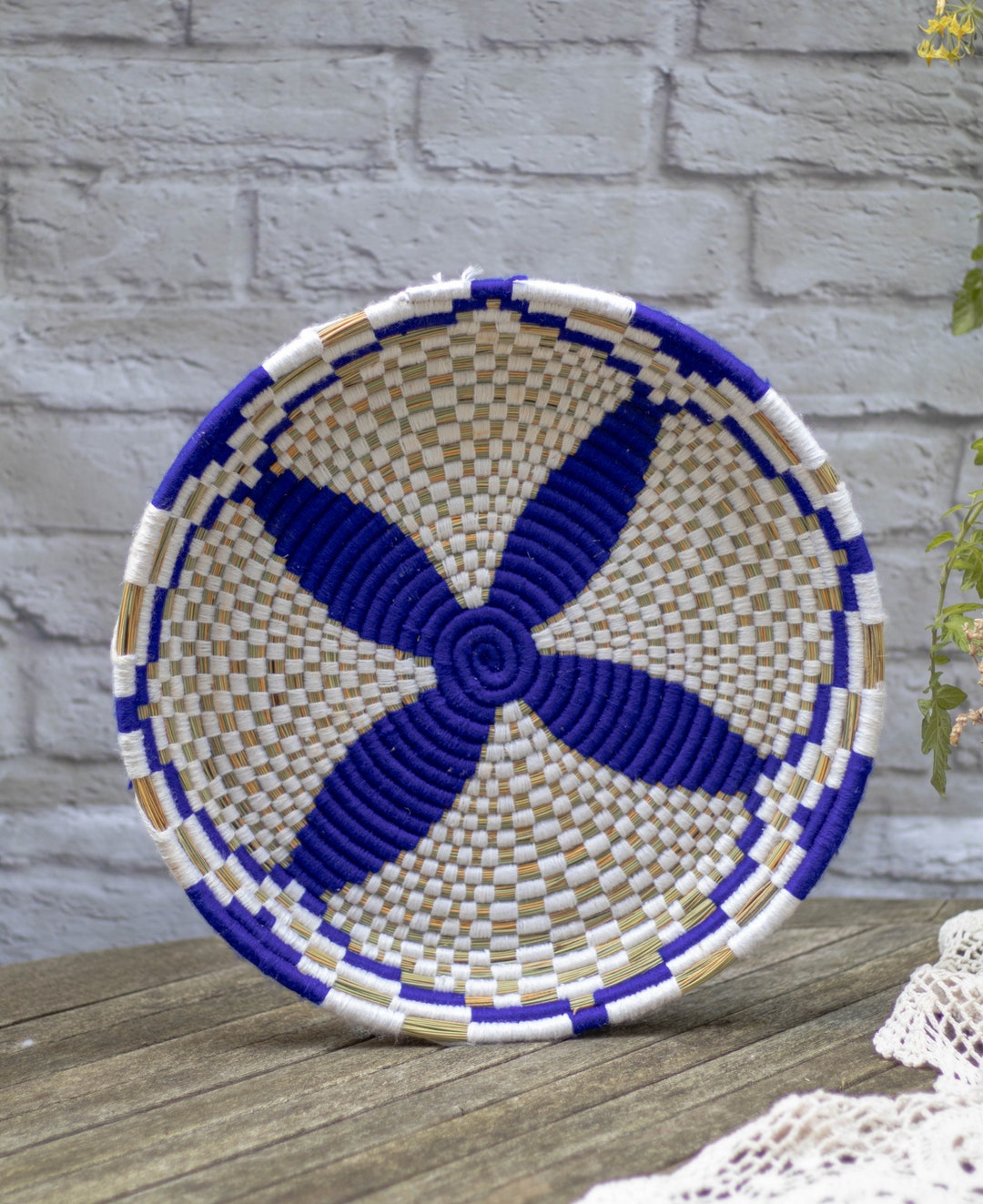 Moroccan Handwoven Wool Plate: Boho Wall Decor (40x40cm) - Etsy