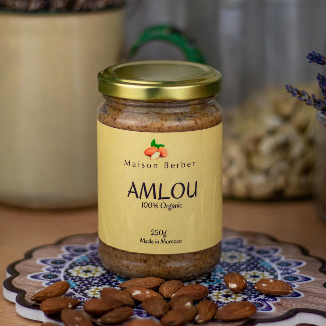 Organic Pure Amlou With Argan Oil, Almonds, and Honey - Amlou 100% ...