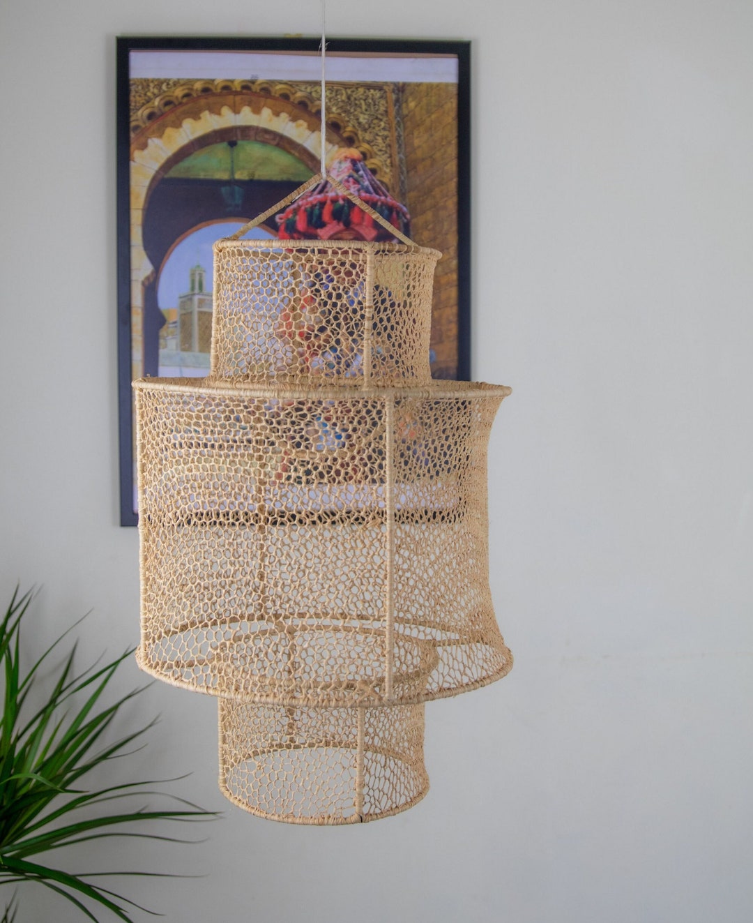 Handmade Pendant Lighting Raffia Light Natural Raffia - Etsy
