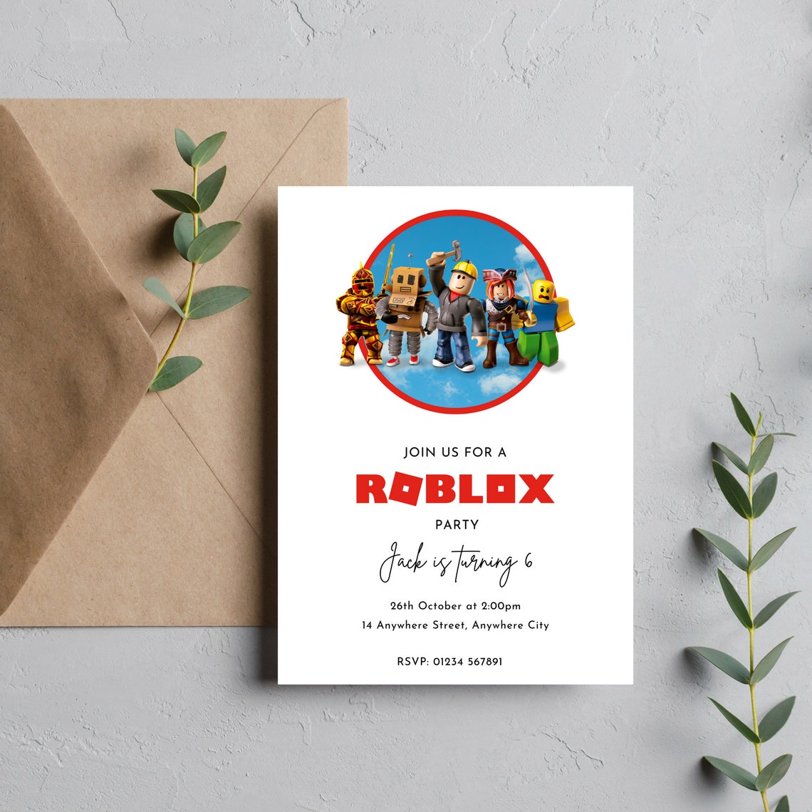 Roblox Birthday Party Invitation Roblox Gamer Party Invite - Etsy
