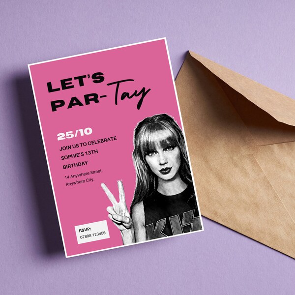 Swiftie Birthday Invitation - Etsy