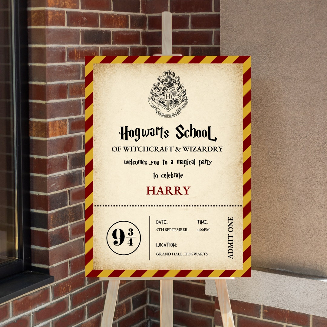 Editable Harry Potter Welcome Sign Template Printable Wizard - Etsy