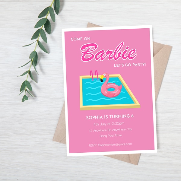 Barbie Bbq Birthday Invitation - Etsy