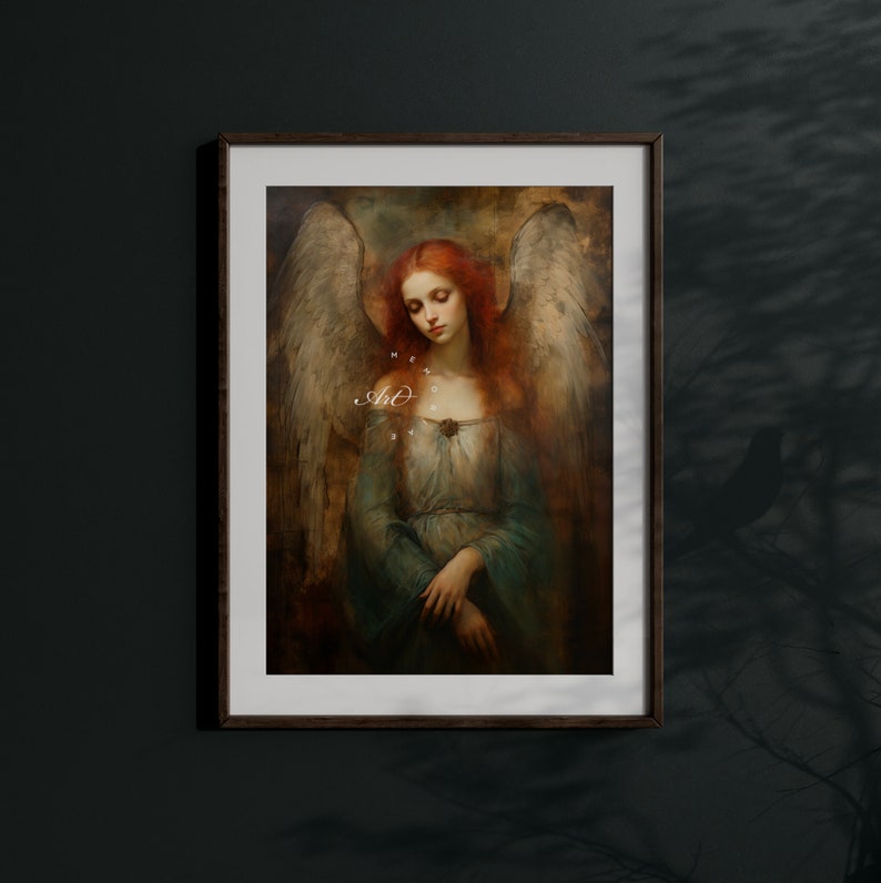Medieval Angel Digital Art, Religious Antique Painting, 300 DPI ...