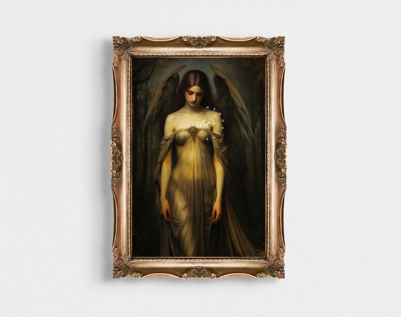 Divine Angel Digital Art, Religious Antique Painting, 300 DPI, Instant ...