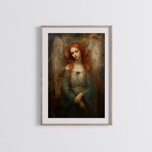 Medieval Angel Digital Art, Religious Antique Painting, 300 DPI ...