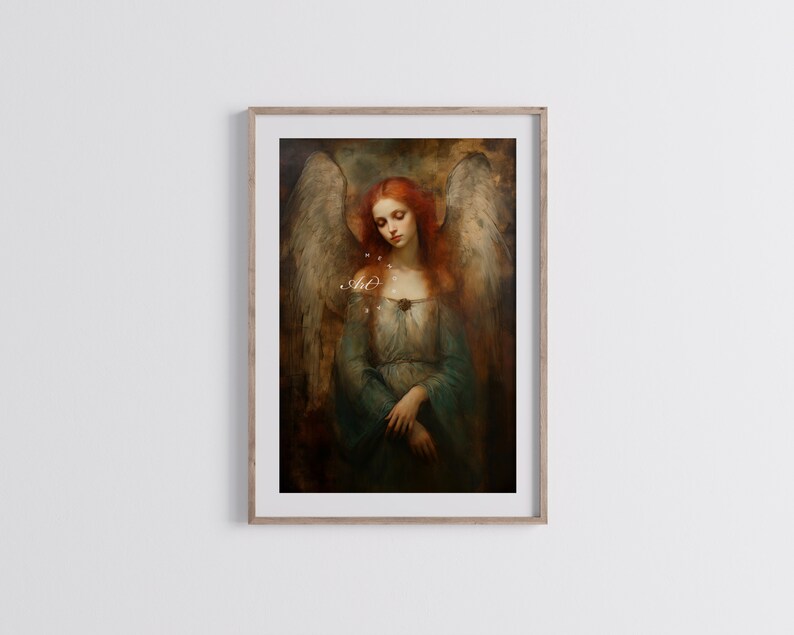 Medieval Angel Digital Art, Religious Antique Painting, 300 DPI ...