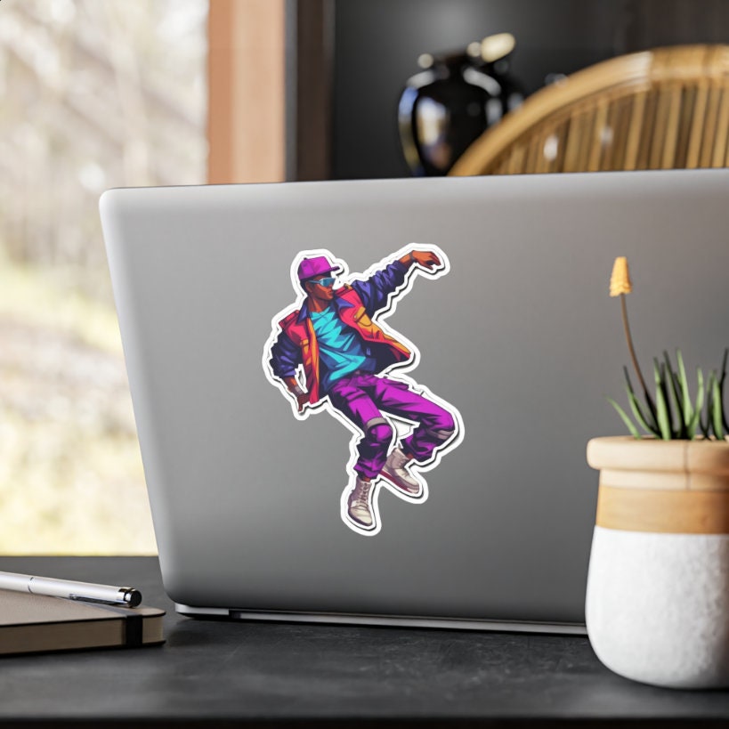 Throwback 80s Breakdancer Vinyl Sticker Use in Planners, Journals ...