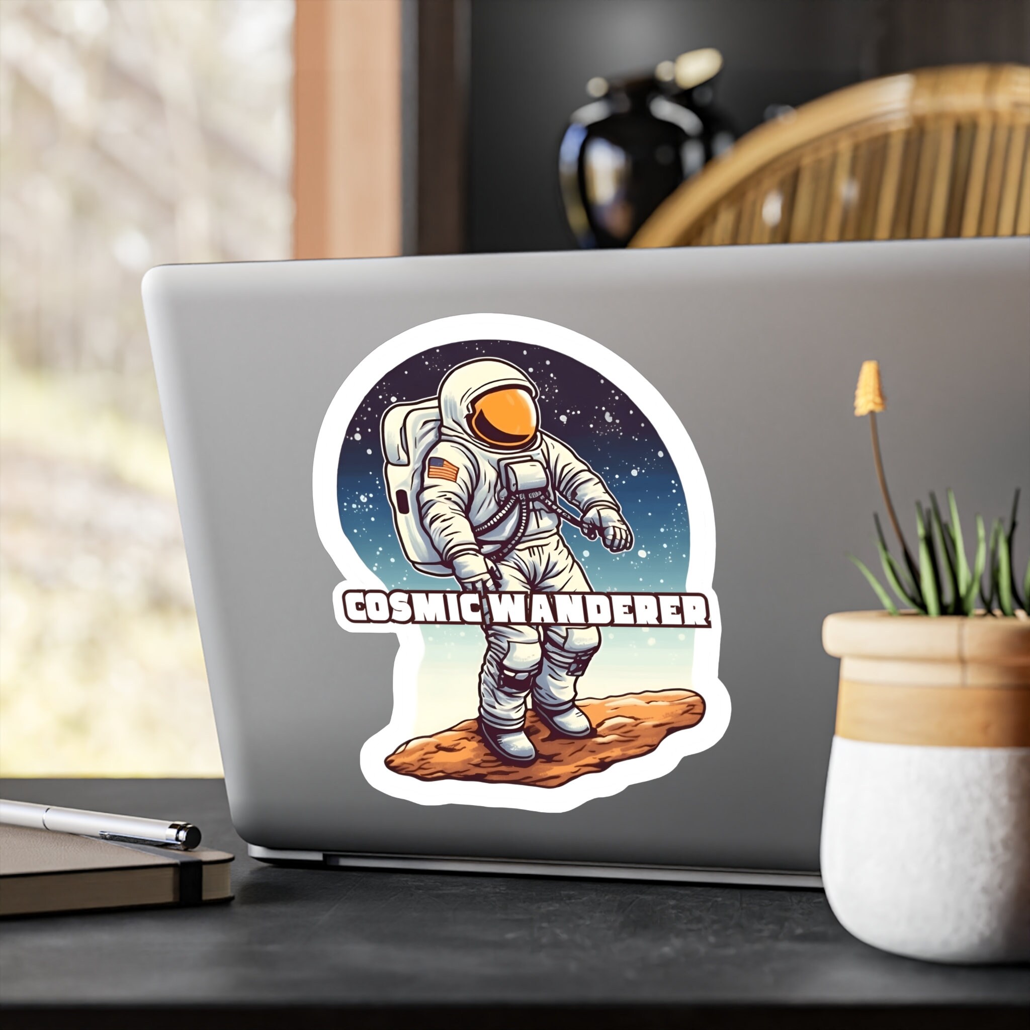 Astronaut Sticker Moon Landing Sticker Cosmic Wanderer Nostalgic High ...