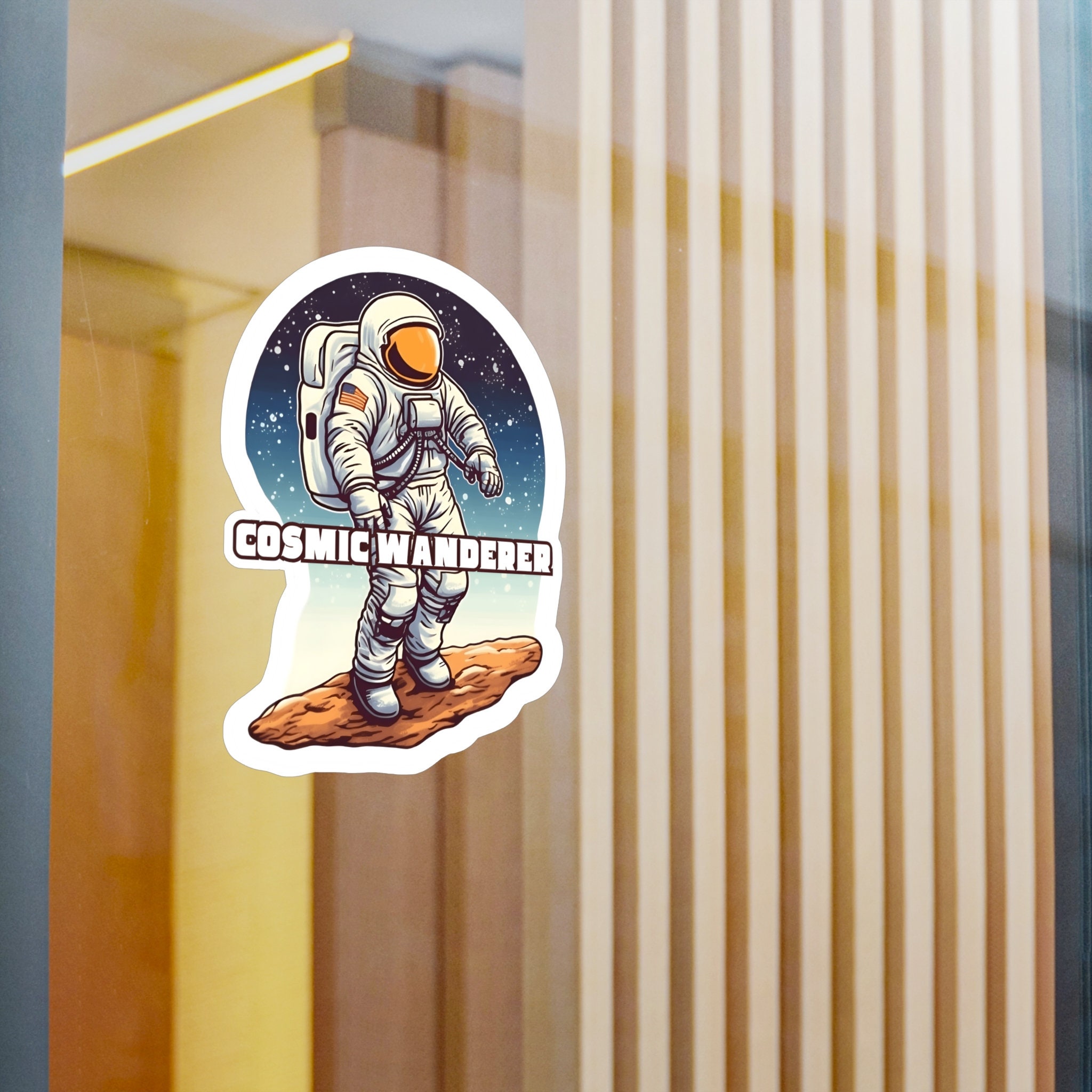 Astronaut Sticker Moon Landing Sticker Cosmic Wanderer Nostalgic High ...