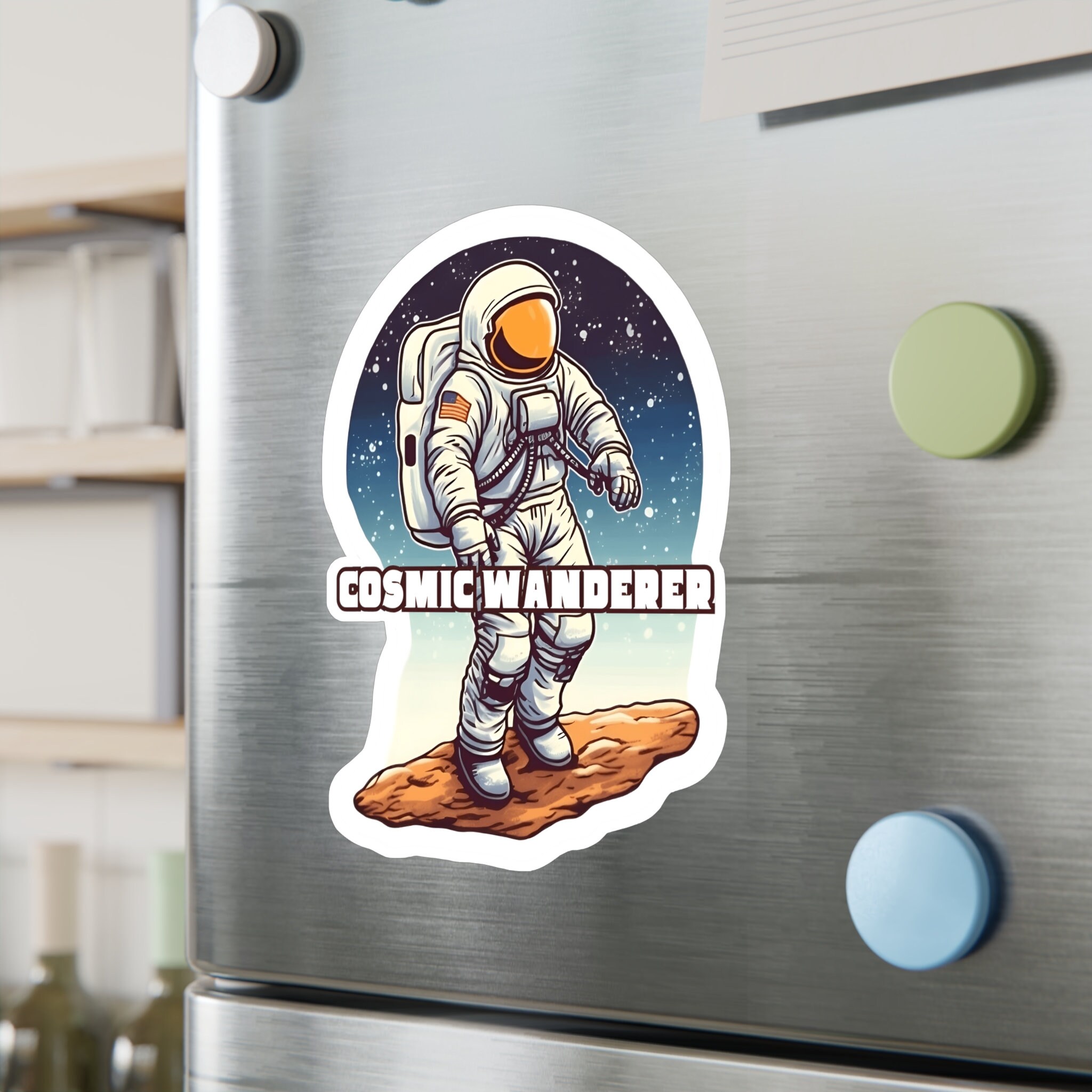 Astronaut Sticker Moon Landing Sticker Cosmic Wanderer Nostalgic High ...