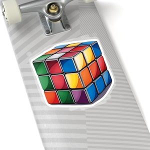 Retro Rubik's Cube Sticker | Puzzle Cube Sticker | Gift for Puzzle ...