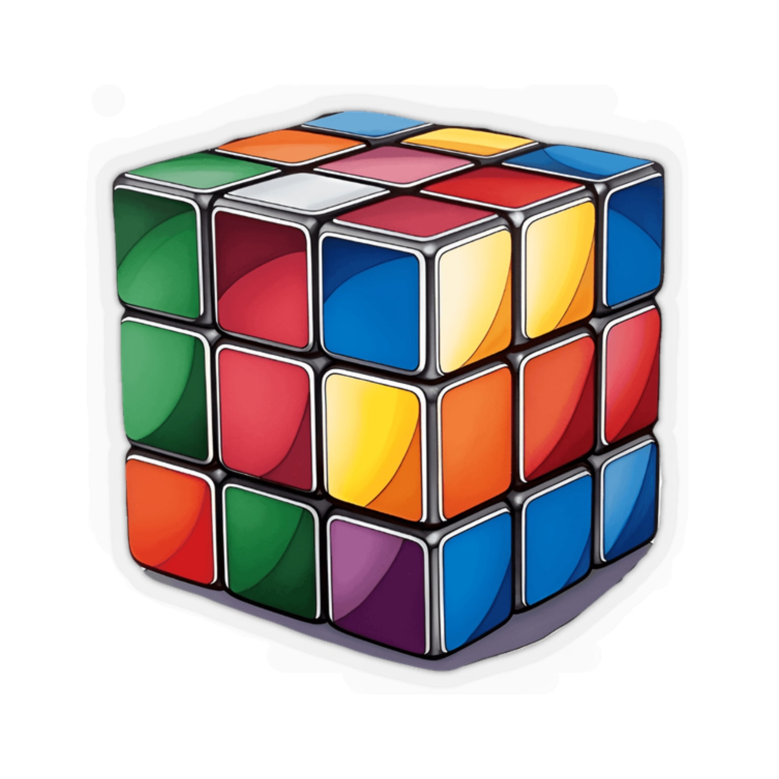 Retro Rubik's Cube Sticker | Puzzle Cube Sticker | Gift for Puzzle ...