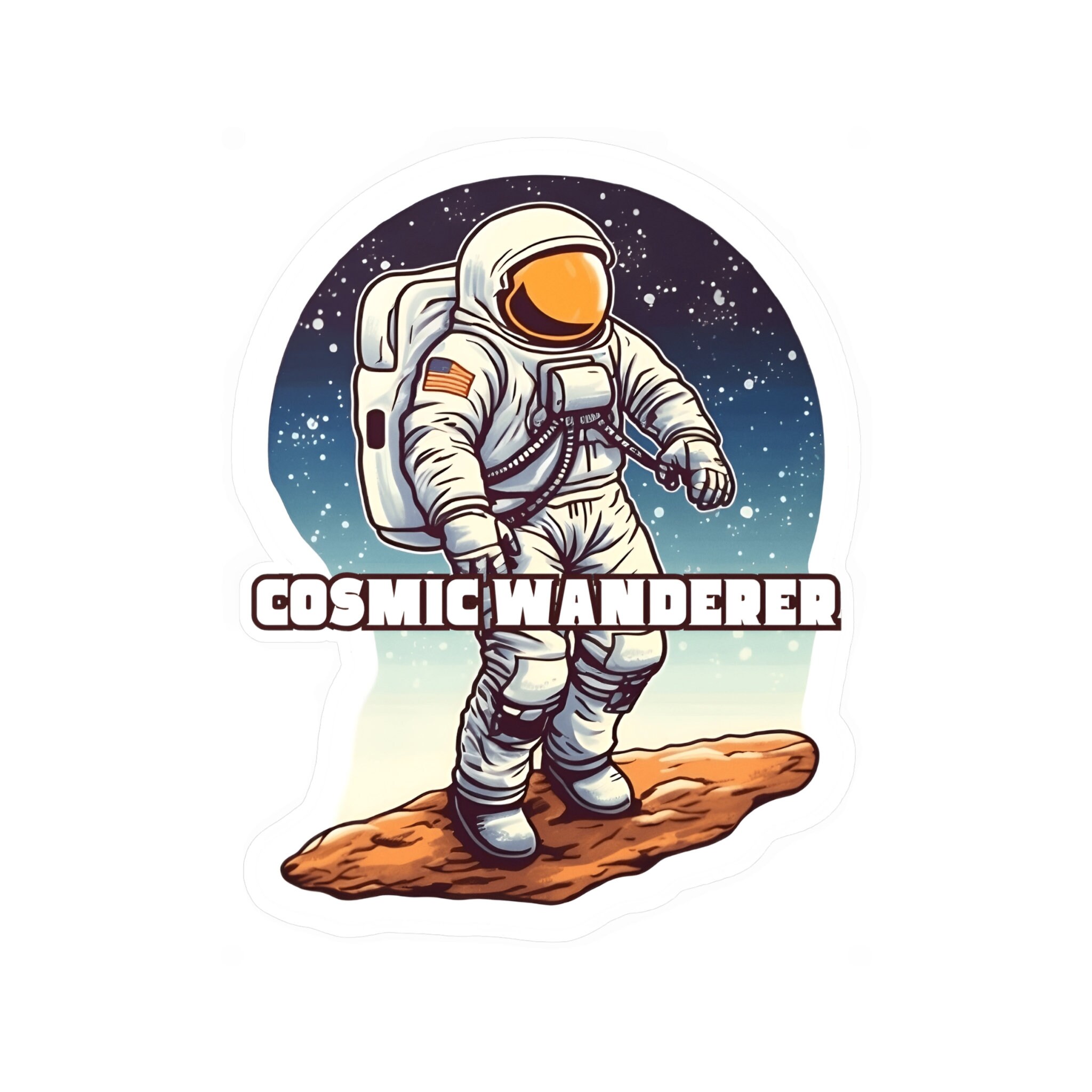 Astronaut Sticker Moon Landing Sticker Cosmic Wanderer Nostalgic High ...