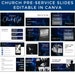Blue Church Welcome Slides: Editable Worship Service Template (canva ...