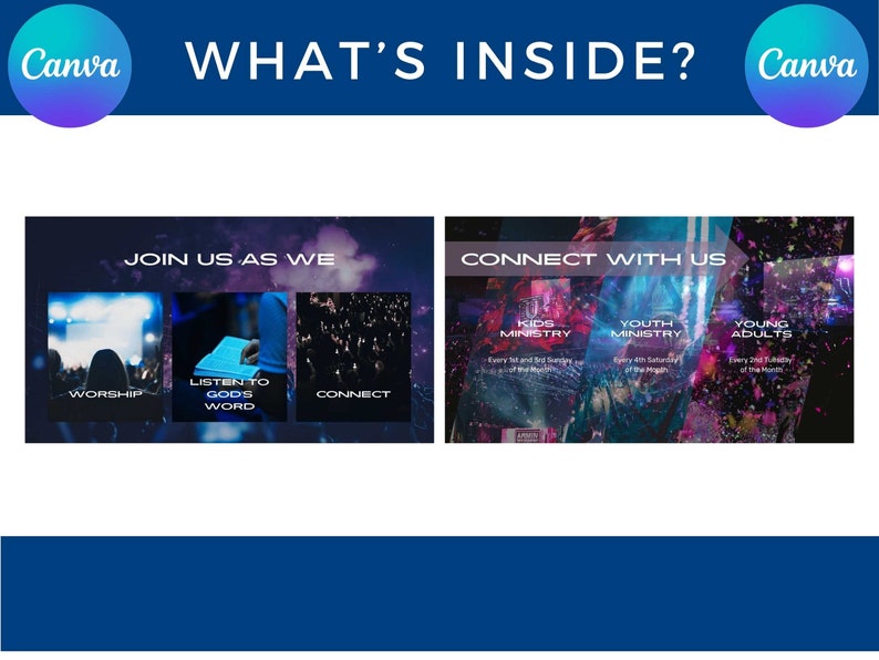 Blue Church Slides Template: Welcome & Announcements (canva Editable ...