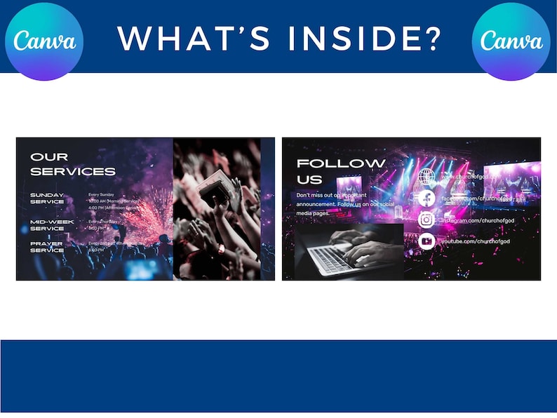 Blue Church Slides Template: Welcome & Announcements (canva Editable ...