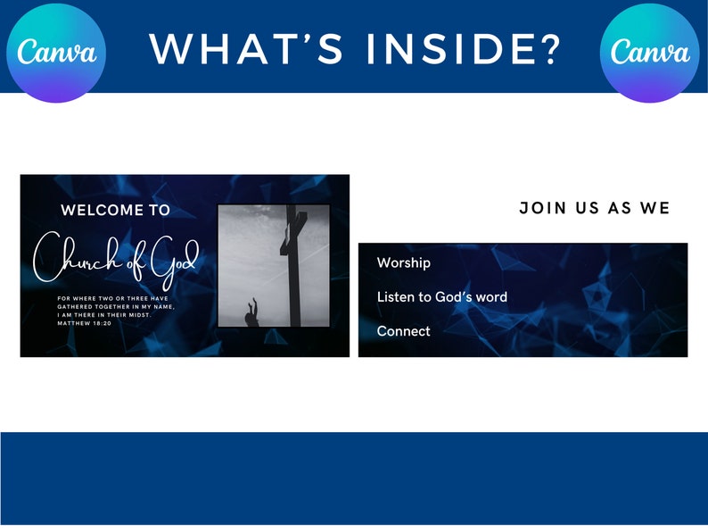 Blue Church Welcome Slides: Editable Worship Service Template (canva ...