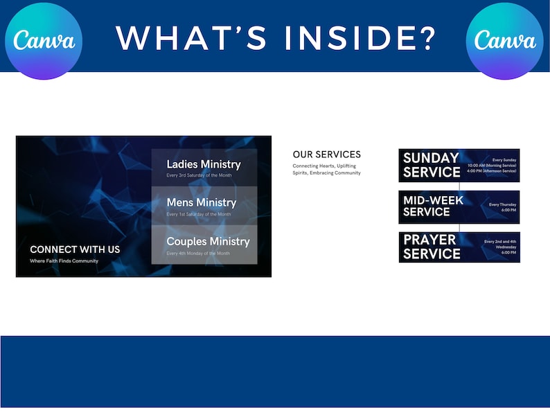 Blue Church Welcome Slides: Editable Worship Service Template (canva ...