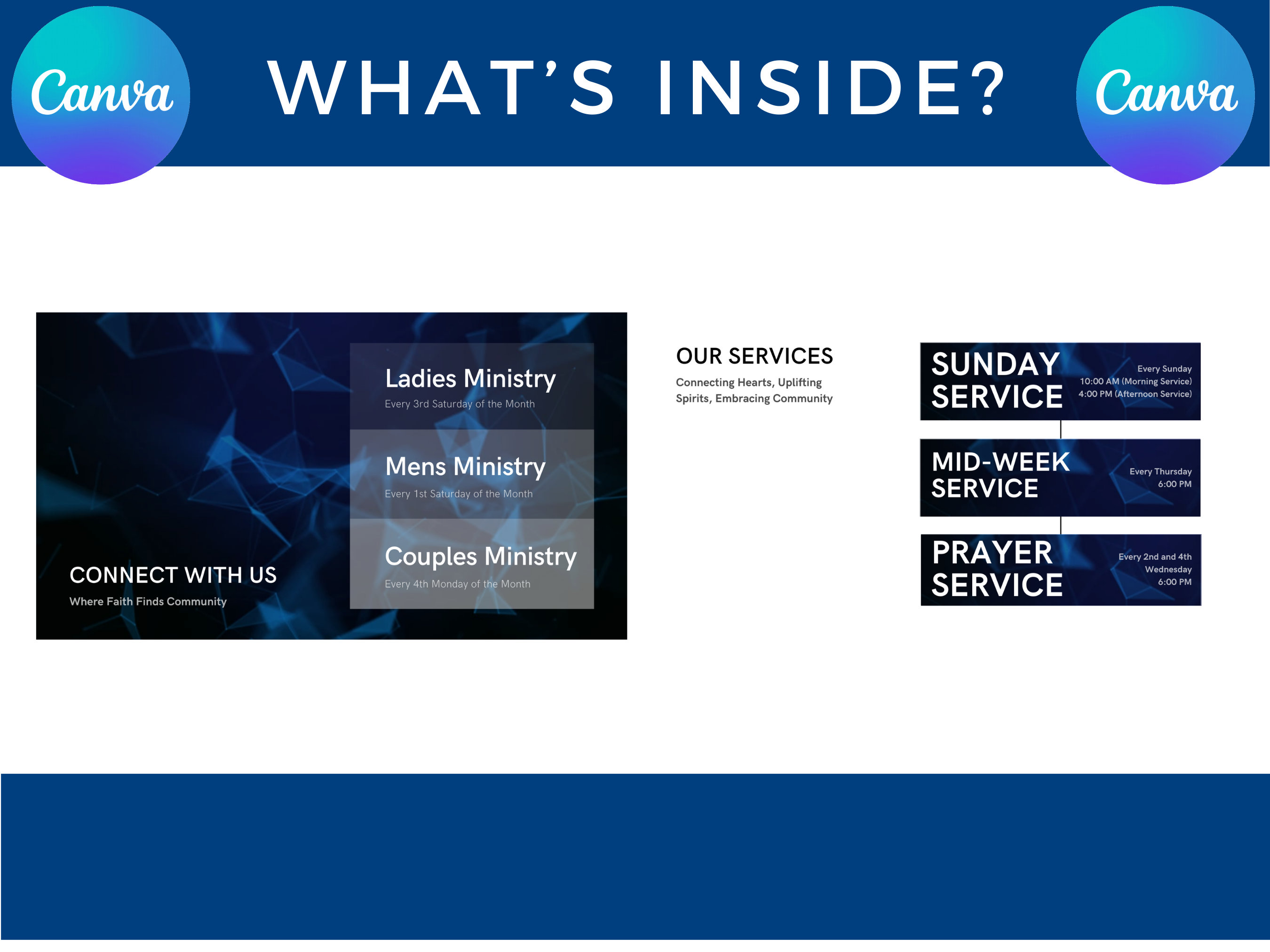 Blue Church Welcome Slides: Editable Worship Service Template (canva ...