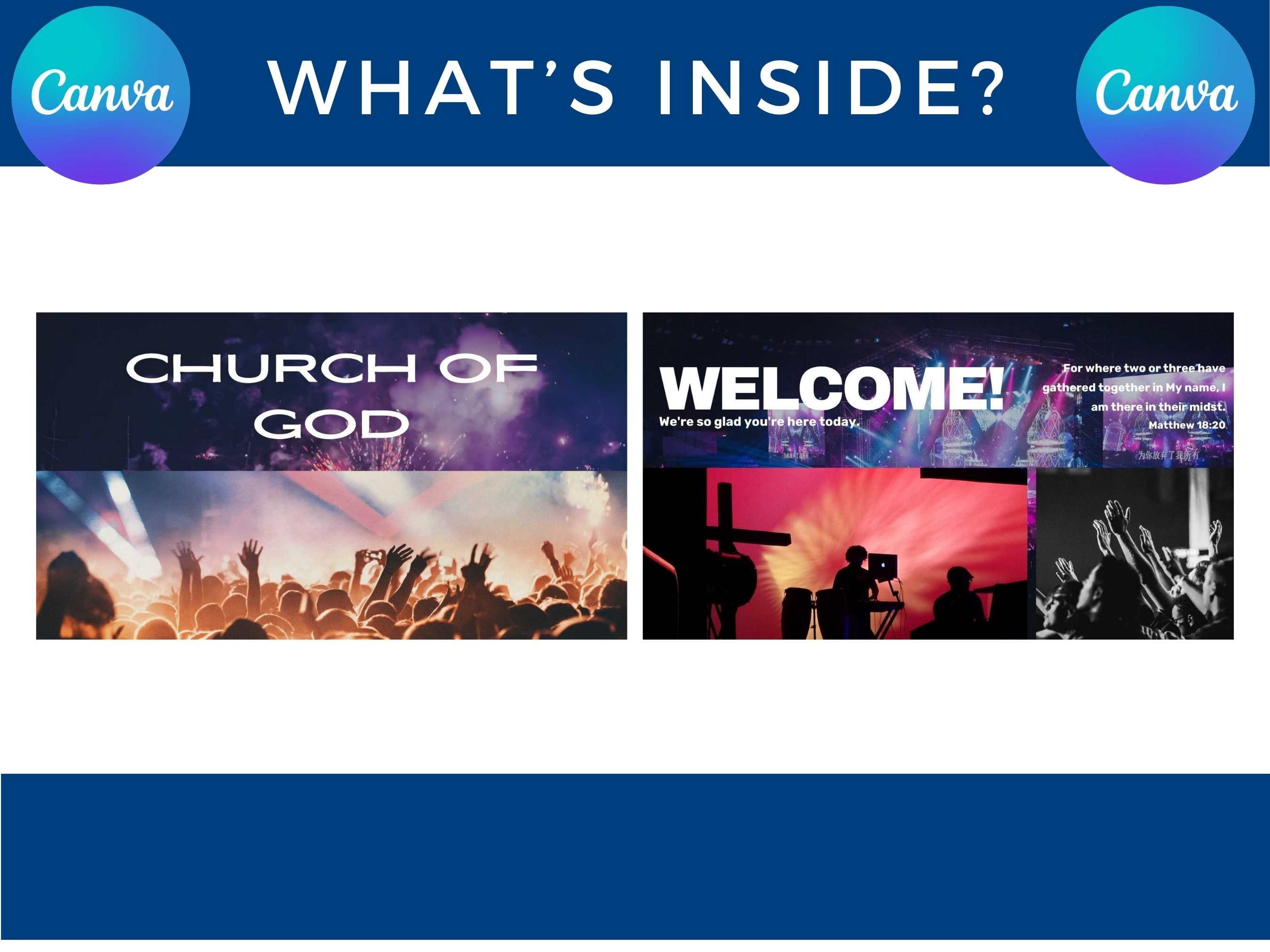 Blue Church Slides Template: Welcome & Announcements (canva Editable ...