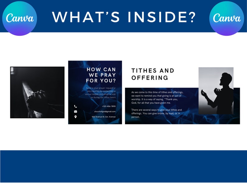 Blue Church Welcome Slides: Editable Worship Service Template (canva ...