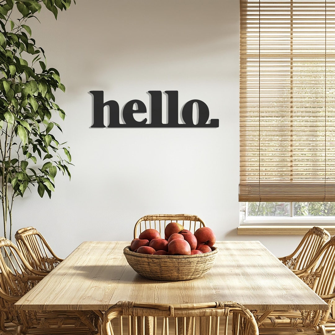 Metal Hello Sign | Front Door & Porch Decor | Vertical Welcome Sign ...