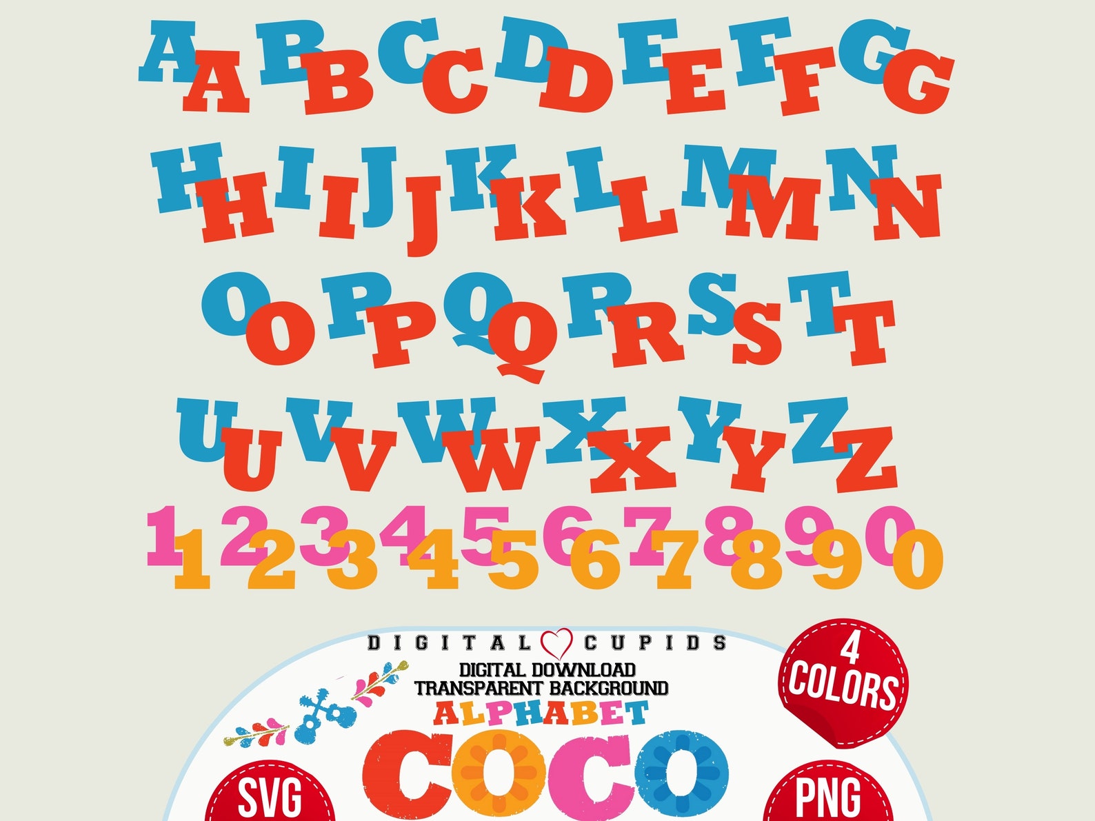 Coco Alphabet Font SVG PNG | Coco Letters & Numbers | Movie-themed ...