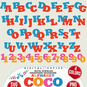 Coco Alphabet Font SVG PNG | Coco Letters & Numbers | Movie-themed ...