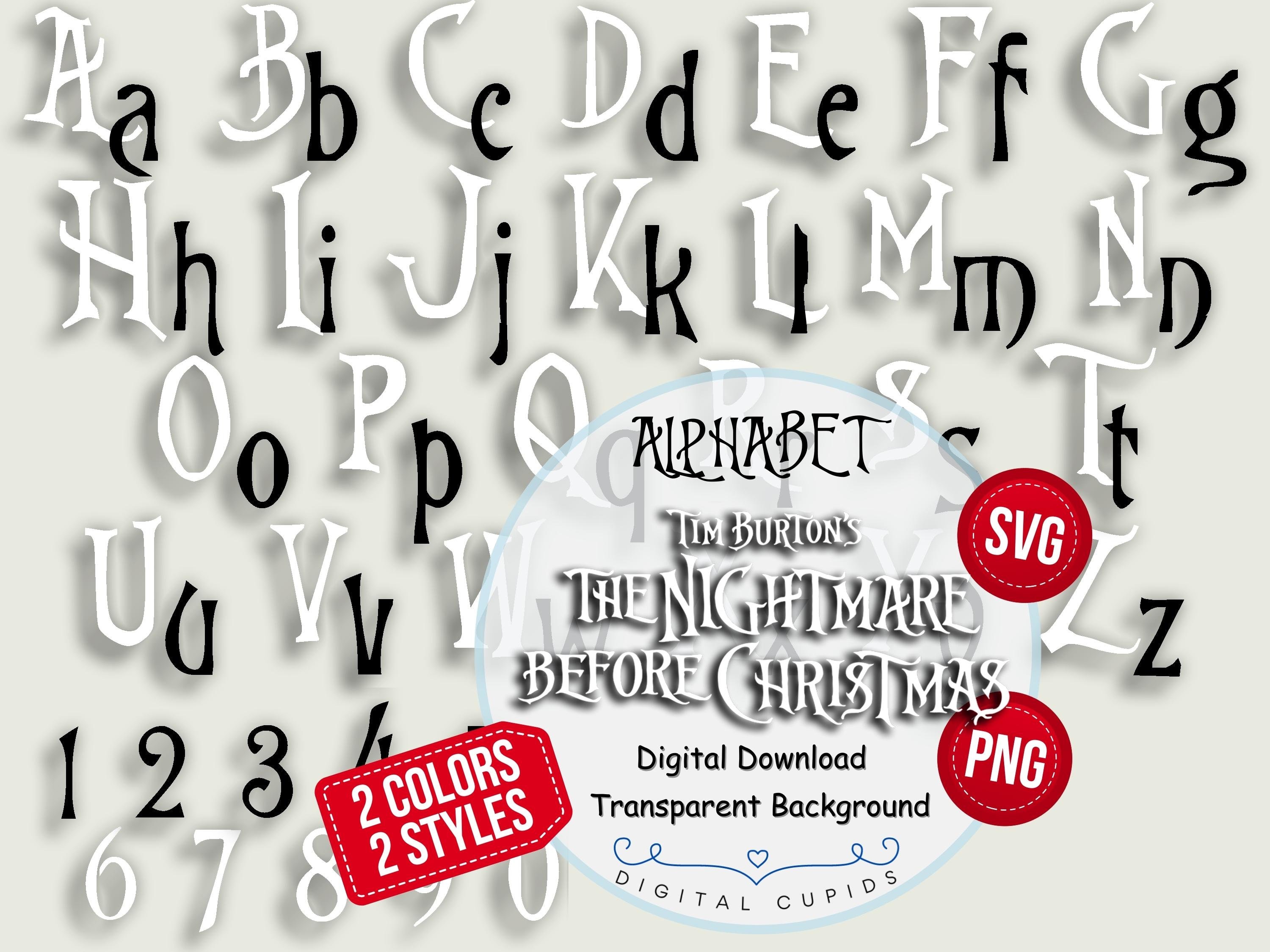 Nightmare Before Christmas Font Collection SVG PNG Halloween Town ...