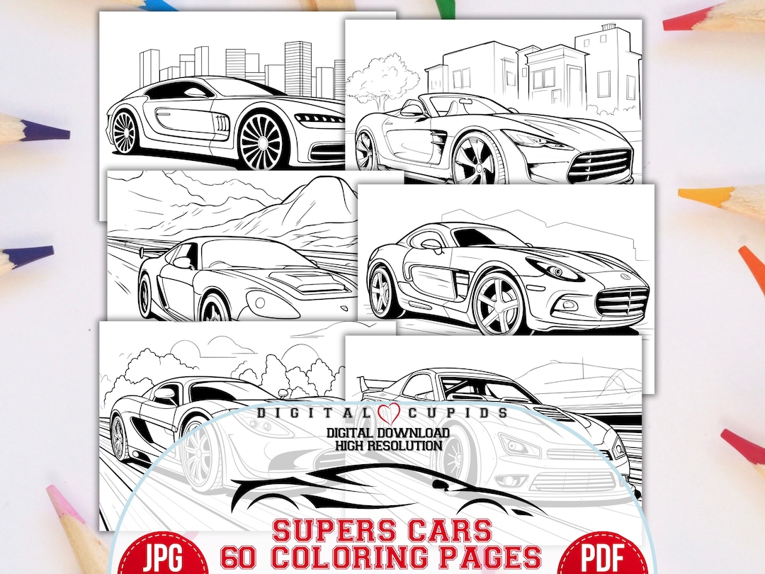 Supercars Coloring Book Kids Luxury Car Download I Printable Supercars ...