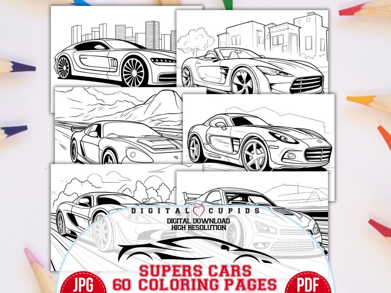 Supercars Coloring Book Kids Luxury Car Download I Printable Supercars ...