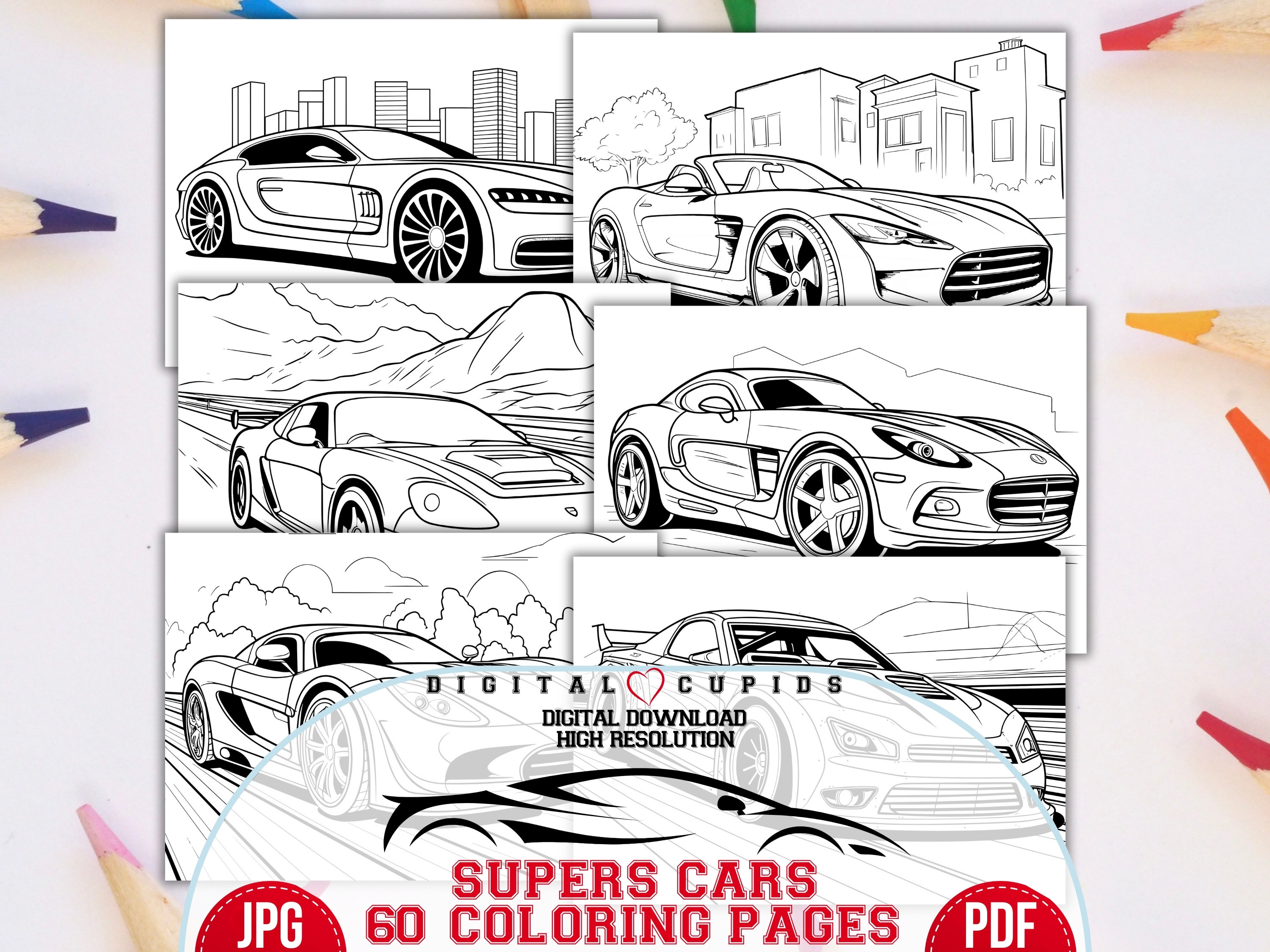 Supercars Coloring Book Kids Luxury Car Download I Printable Supercars ...