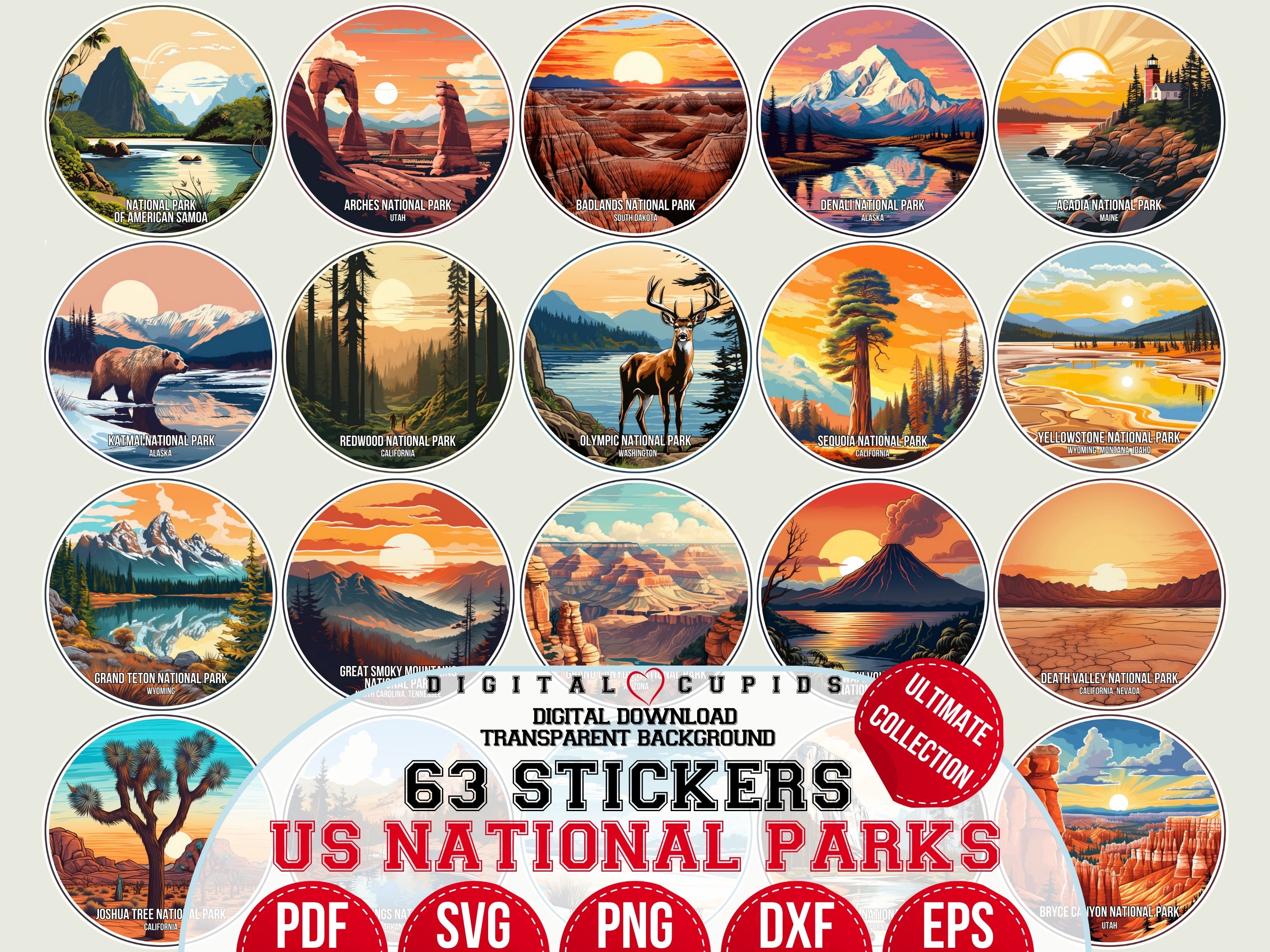 US National Parks: Ultimate Collection | SVG PNG Pdf Dxf Eps Collection ...