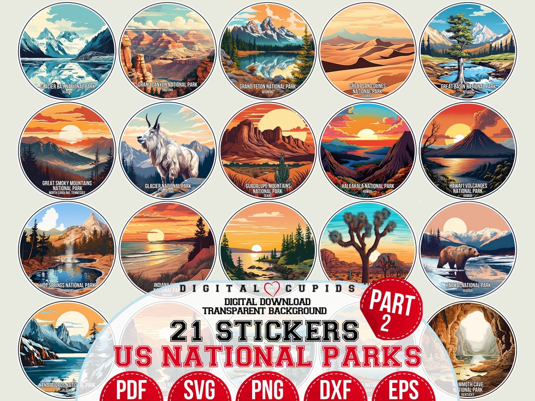 US National Parks: Part 2 | SVG PNG Pdf Dxf Eps Collection | Travel ...