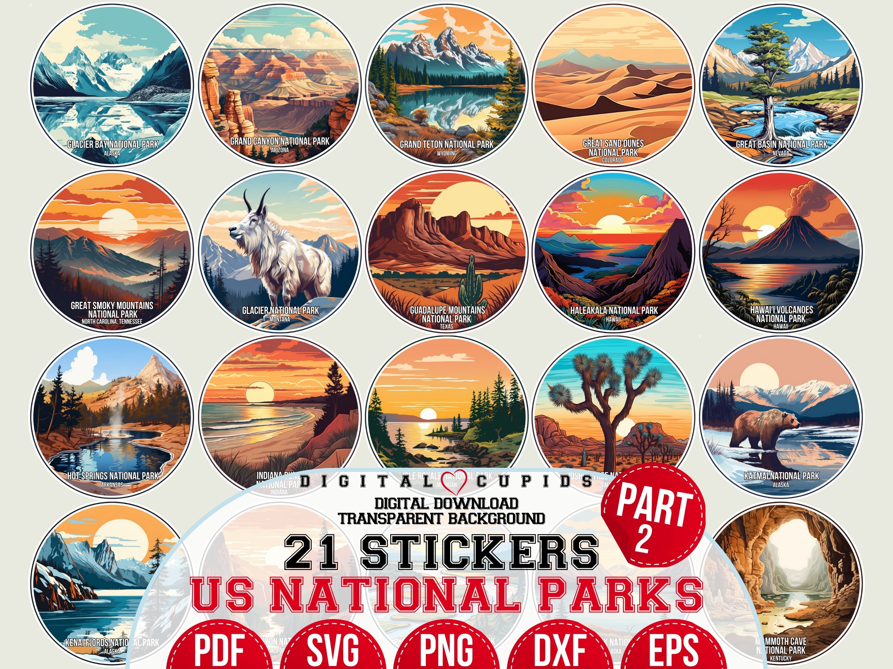 US National Parks: Part 2 | SVG PNG Pdf Dxf Eps Collection | Travel ...