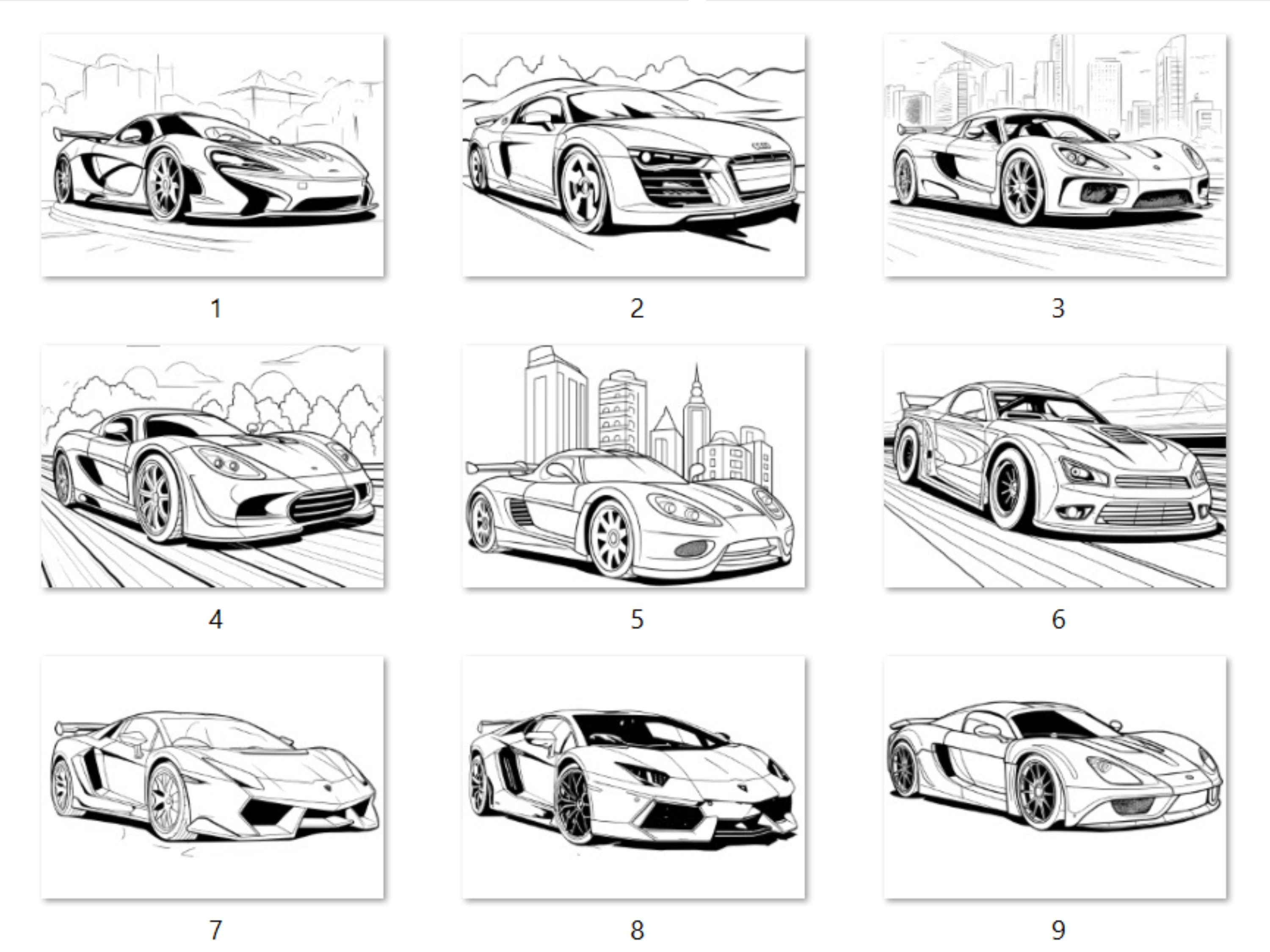 Supercars Coloring Book Kids Luxury Car Download I Printable Supercars ...
