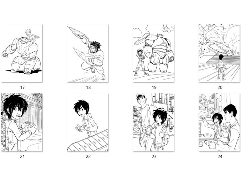 Big Hero Coloring Pages I Printable Hero Coloring Book I Hiro Hamada ...